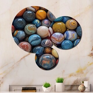 Designart "Mystical Marbles II" Abstract Shapes Metal Art Living Room Set - Bed Bath & Beyond ...